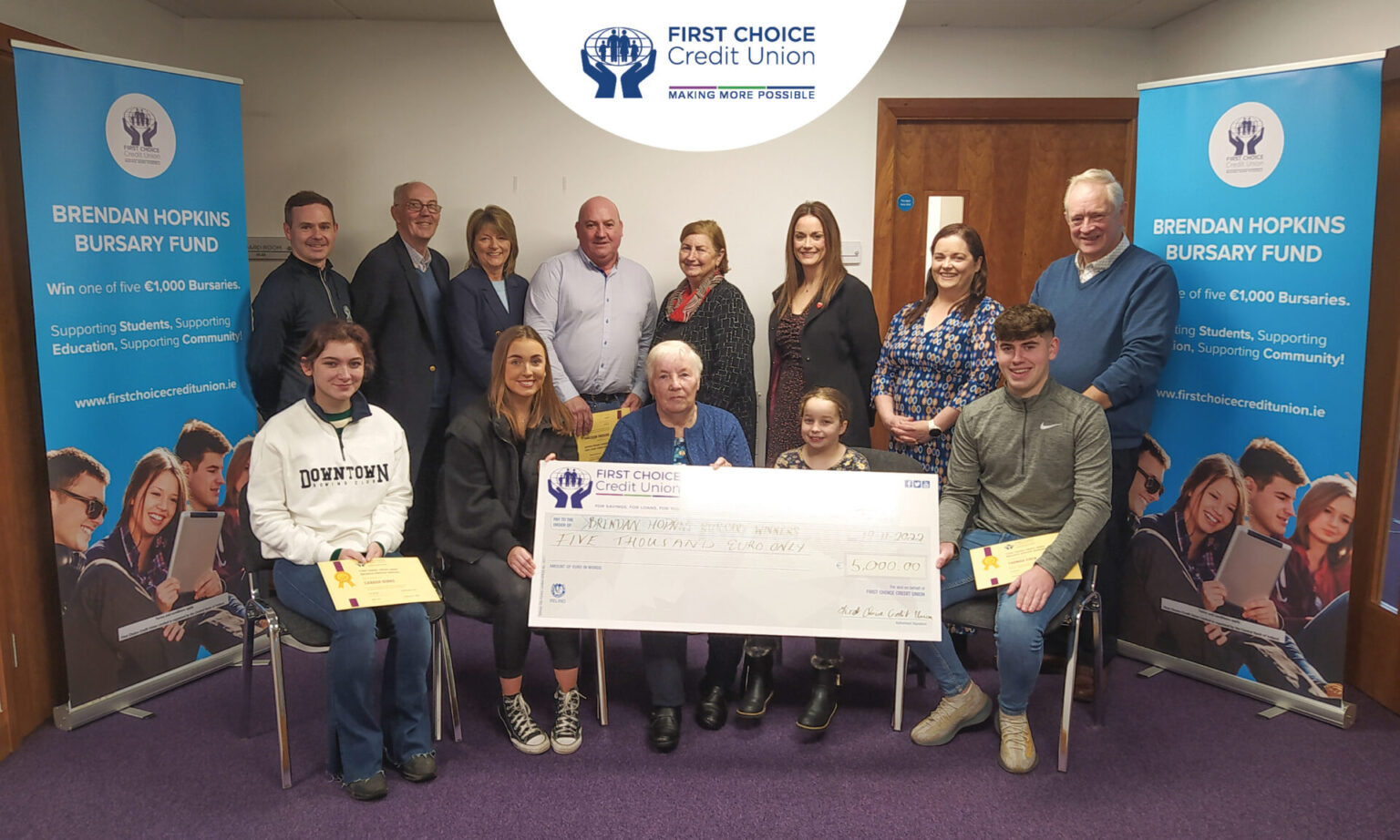 First Choice Credit Union announce 2022 Brendan Hopkins Bursary Winners ...