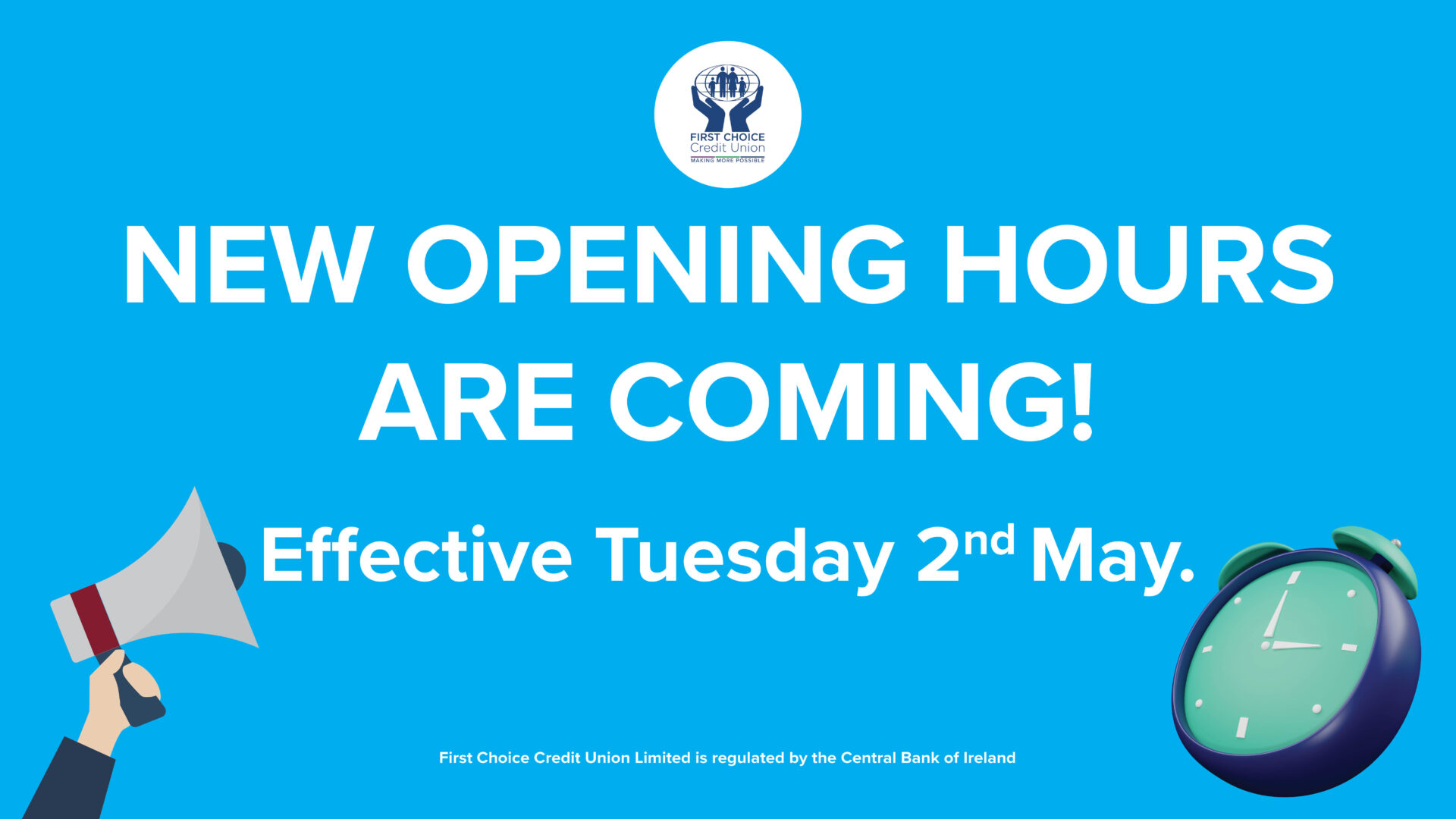 New opening hours in operation from Tuesday 2nd May, 2023. - First ...